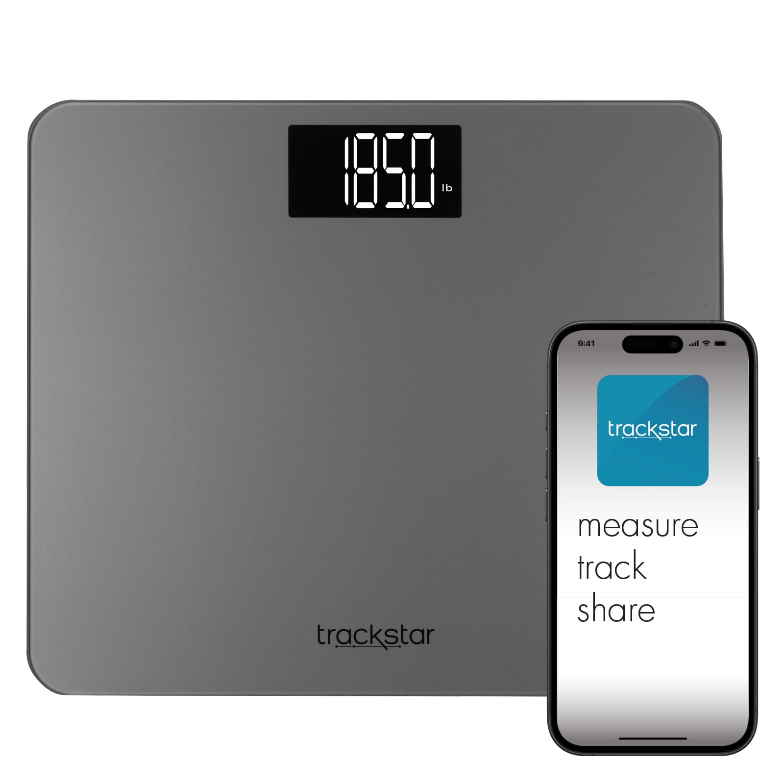 trackstar Wide-Platform Silver Digital Weight Scale | 550 lb Weight ...