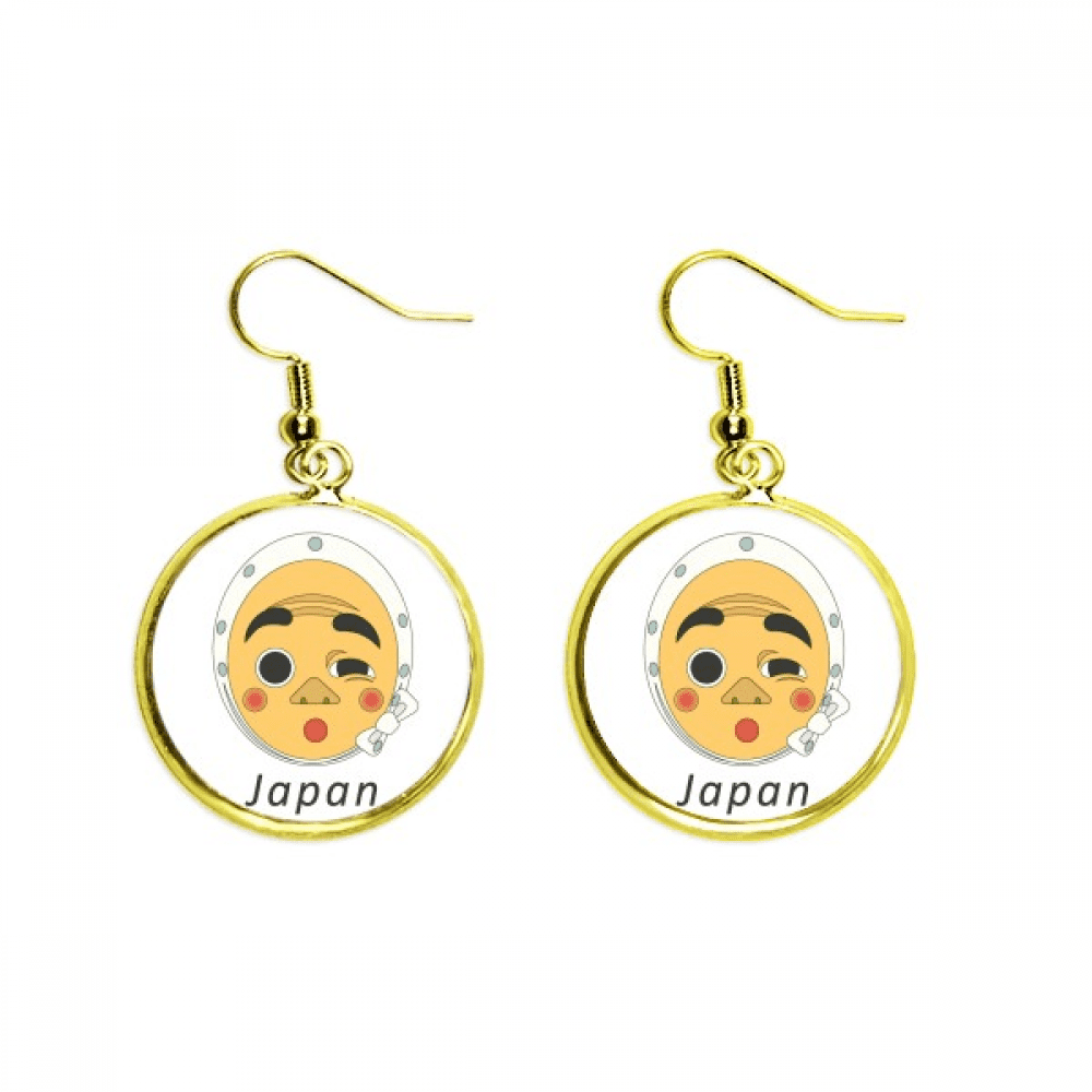 traditional japanese funny guy head earring dangle en drop earring ...