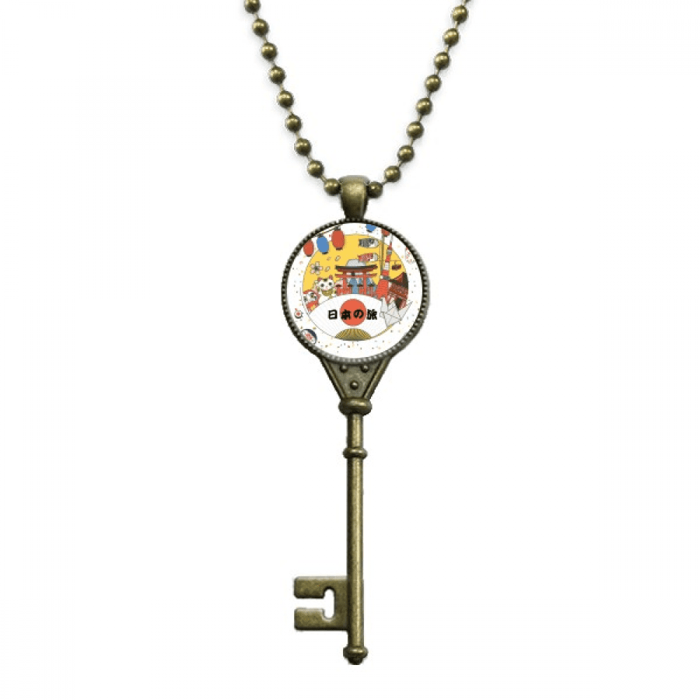 traditional japanese local cultural key necklace pendant tray ...