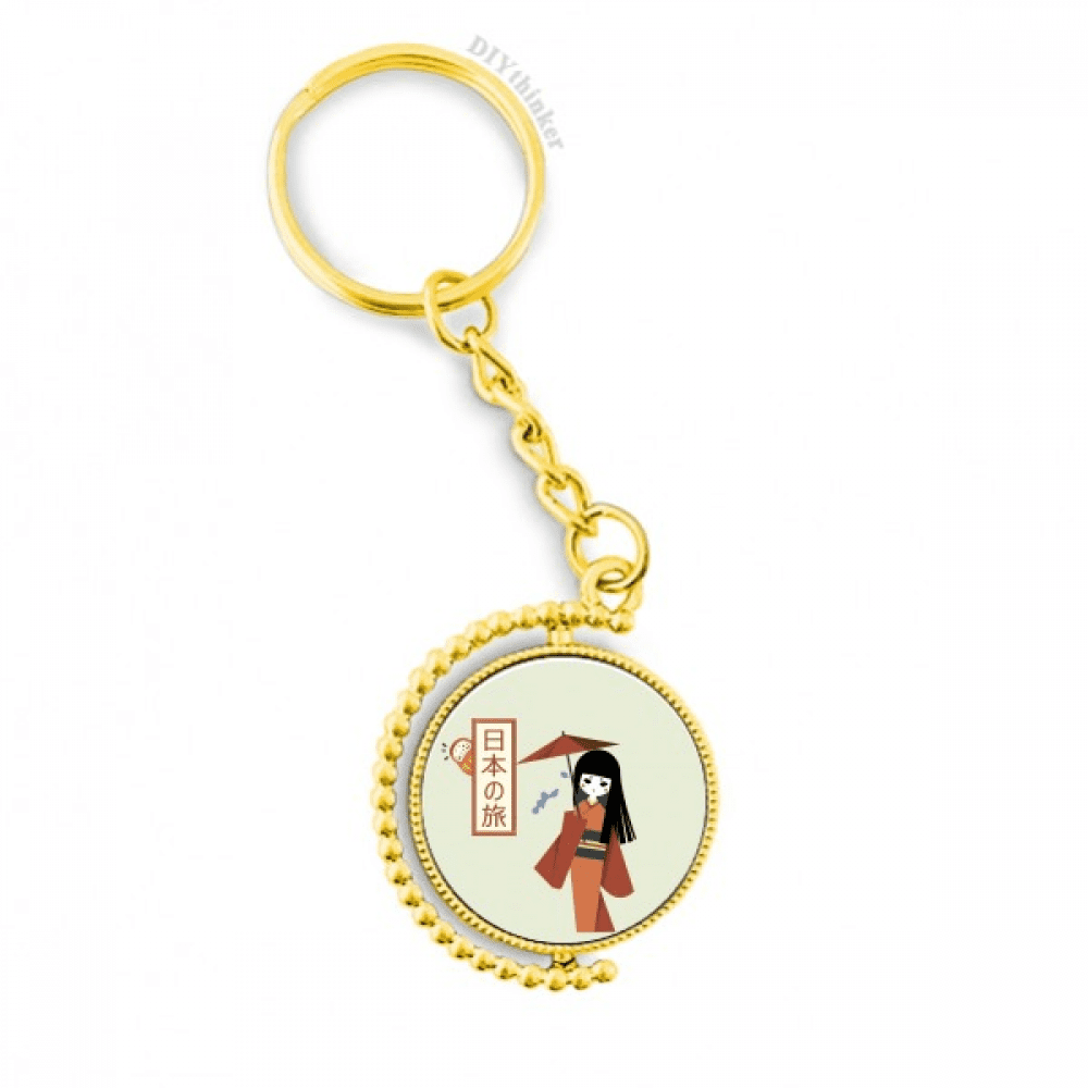 traditional japanese local little girl metal connector key chain ...