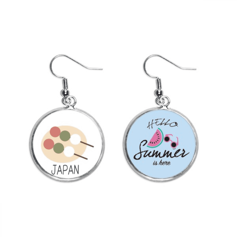 traditional japanese local snack ball earring drop summer watermelon ...