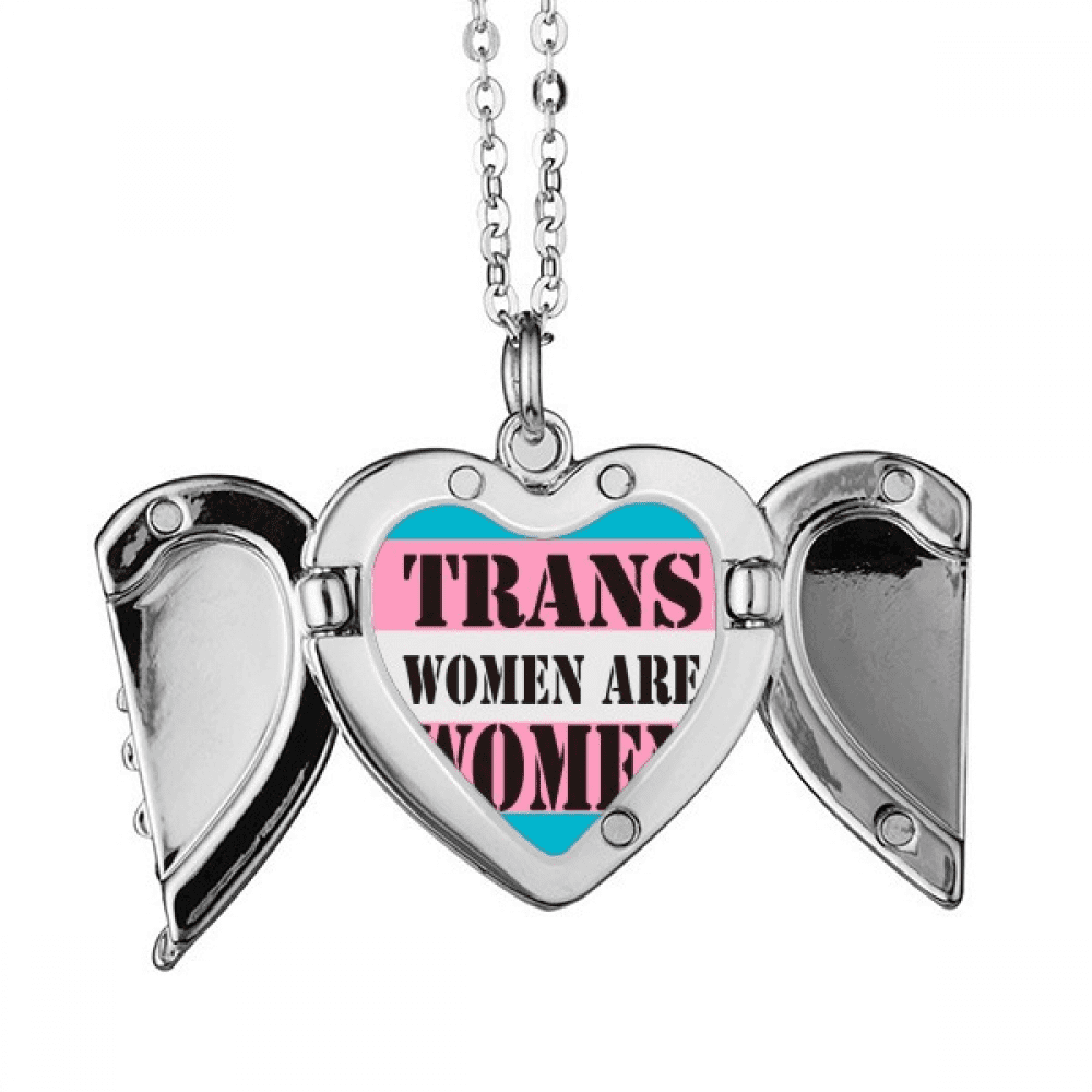 trans woman support lgbt transgender angel wings necklpendant fashion ...