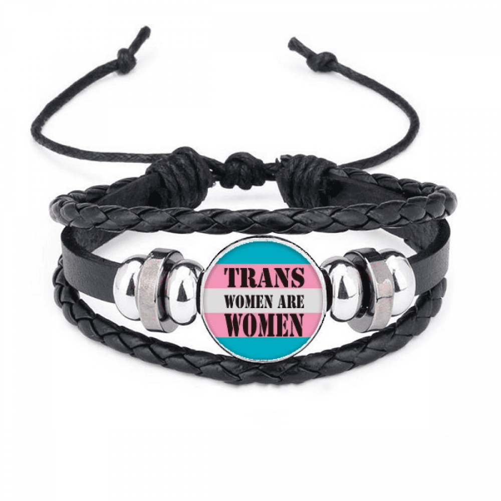 trans woman support lgbt transgender bracelet braided leather woven ...