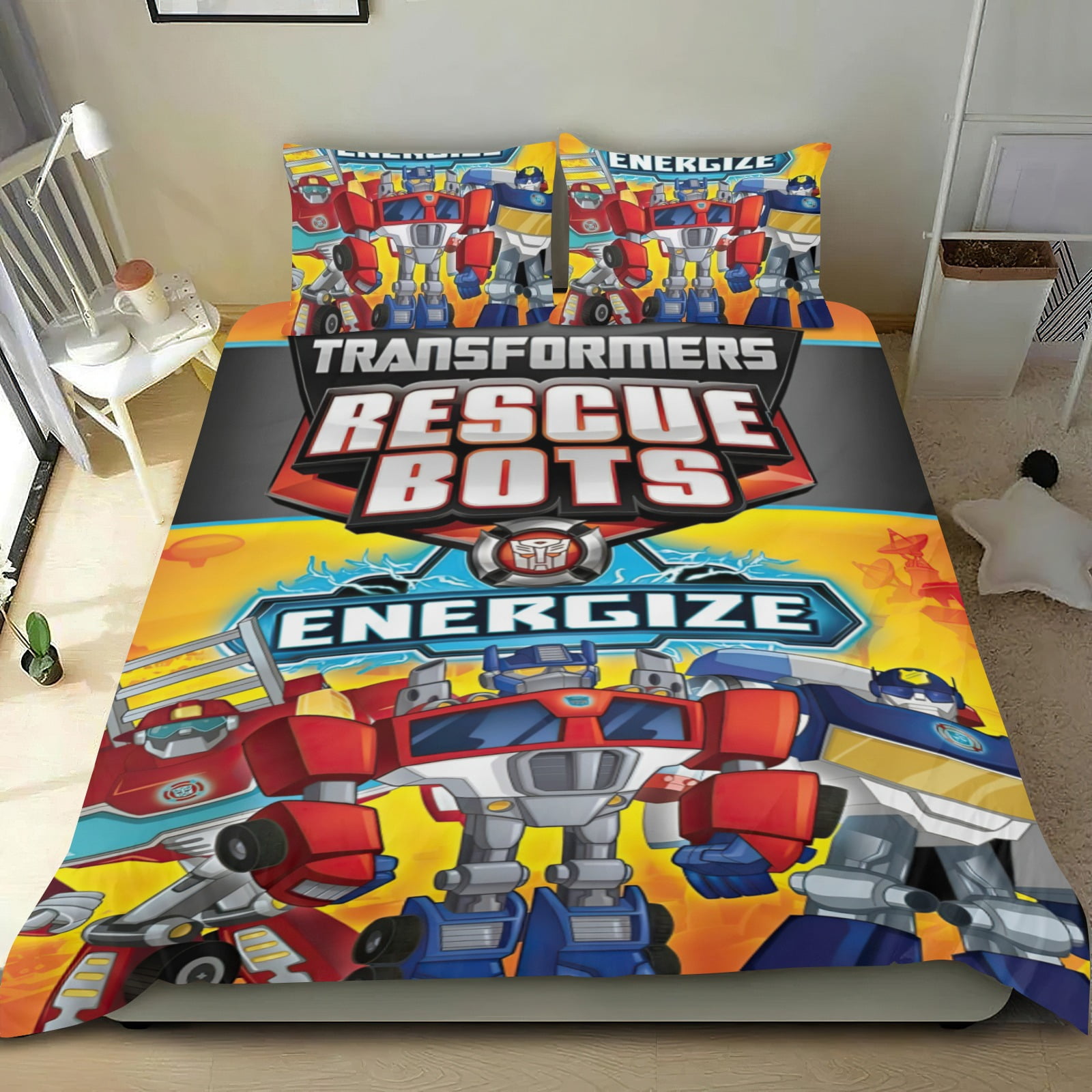 transformers rescue bots Themed Bed Sheet Set Three Piece Set 36x75 In ...