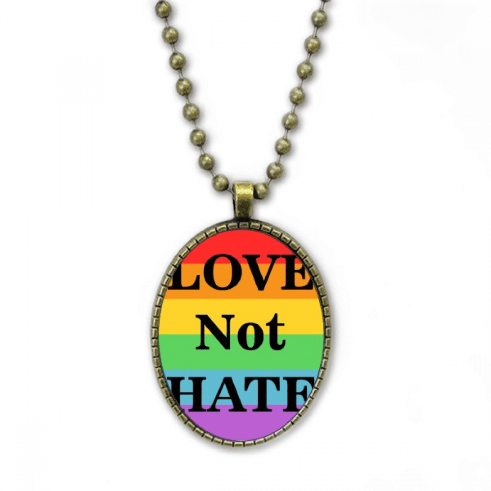 transgender bisexuals love not hate lgbt necklace vintage chain bead ...