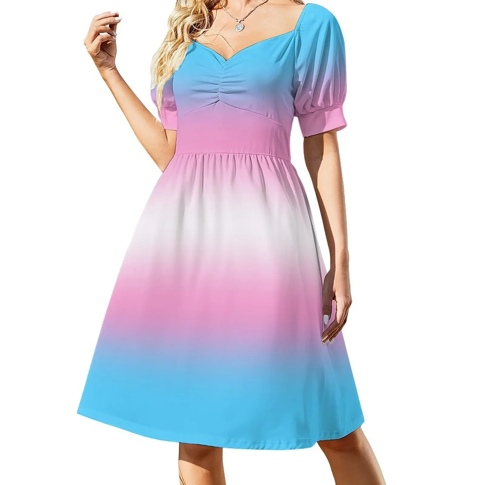 transgender pride flag gradient Sleeveless Dress Clothing female long ...