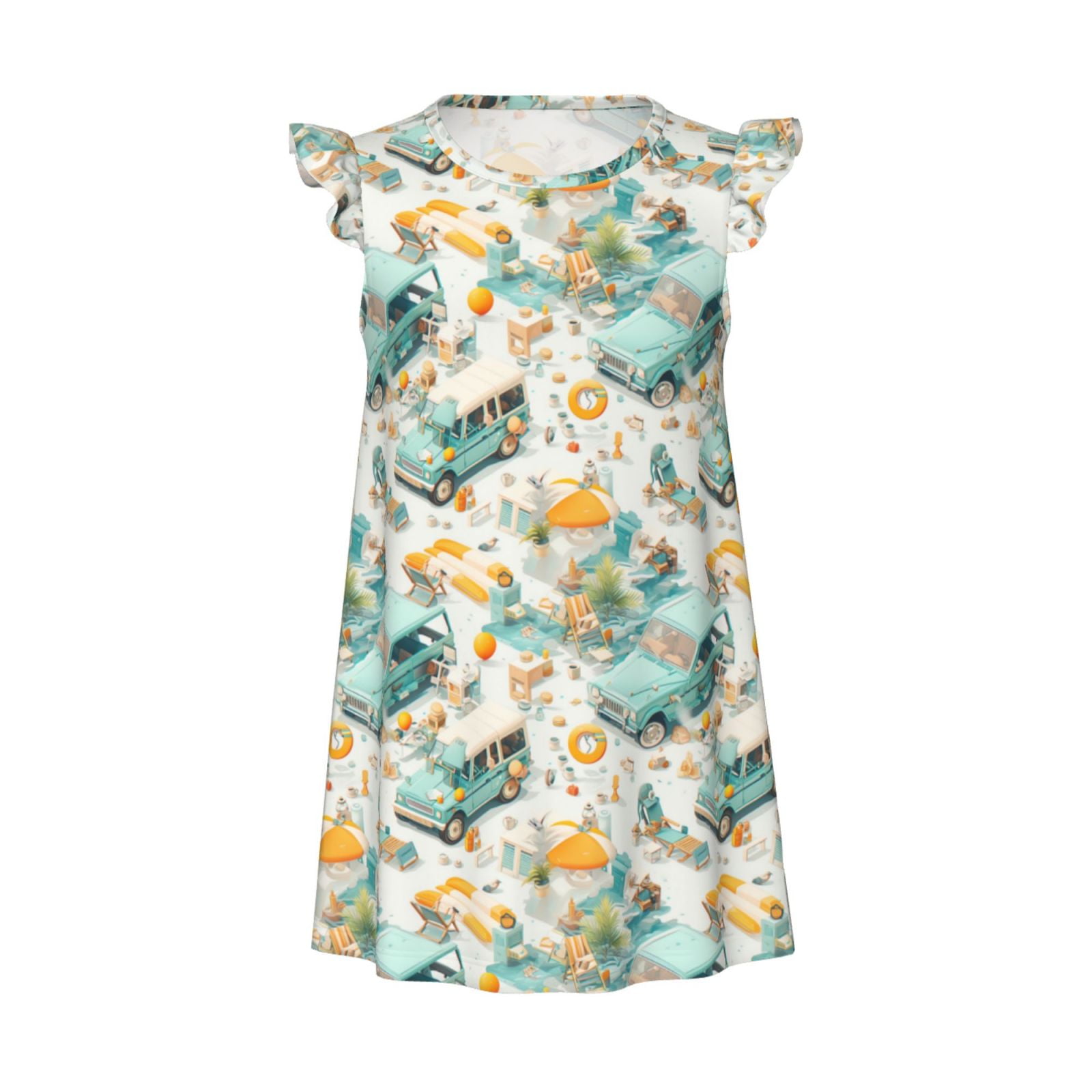 travel SUV RV camping Girls Nightgowns, Short Sleeves Princess Dress ...