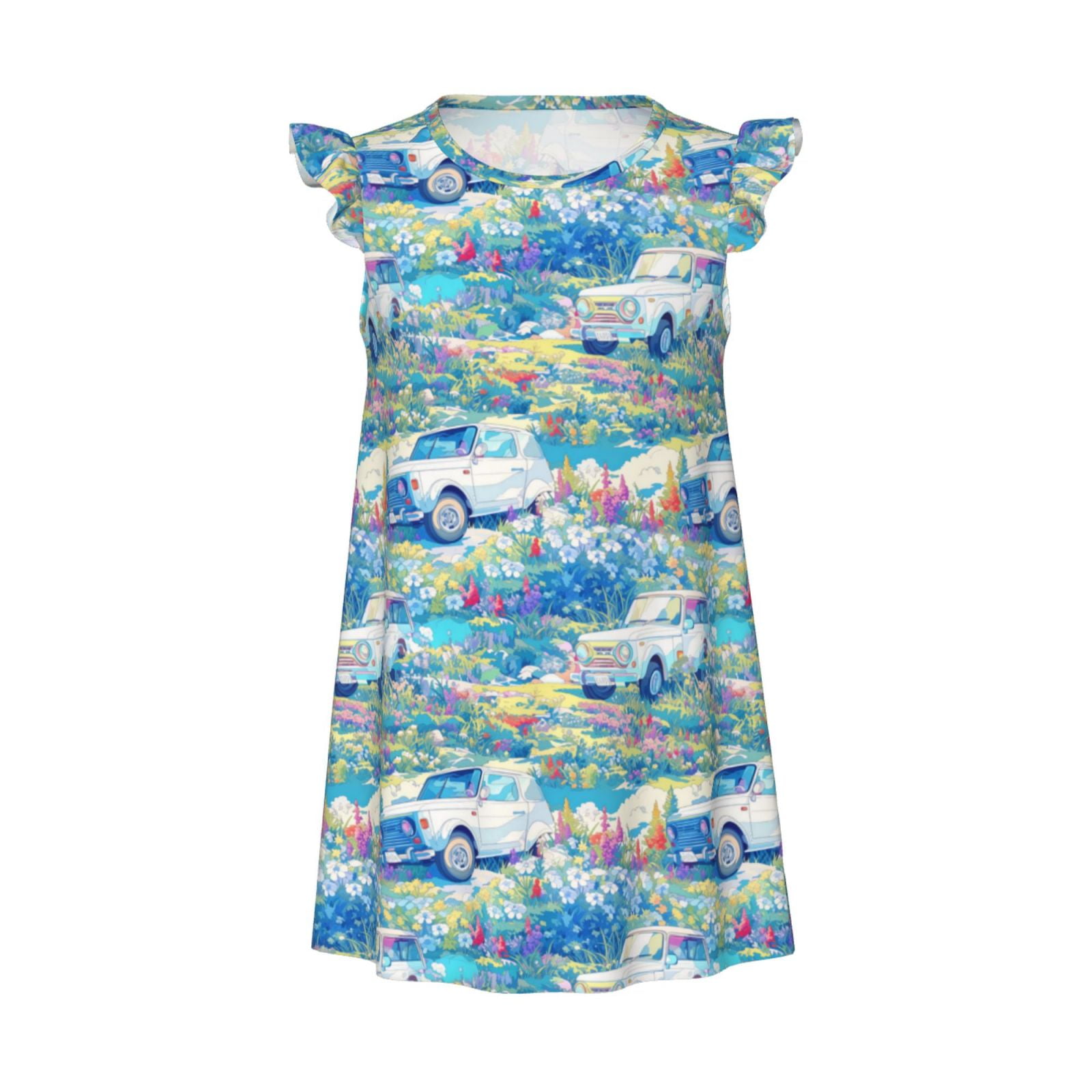 travel SUV daisy flower Girls Nightgowns, Flutter Sleeve Pajamas ...