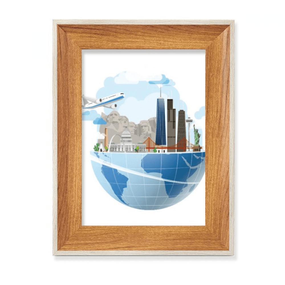 travel journey amemount plane desktop wooden photo frame display ...