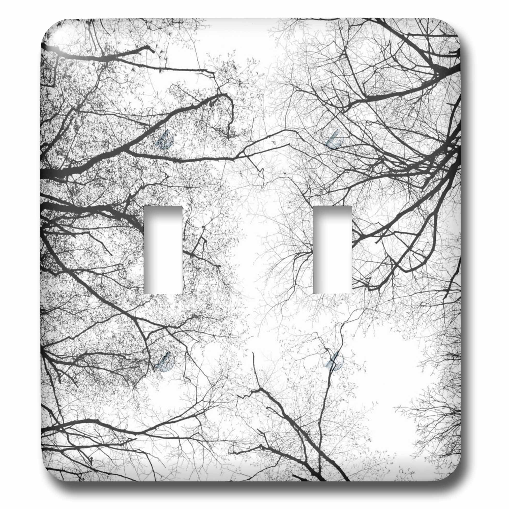 3dRose, tree branches, picture of black tree branches, double toggle ...