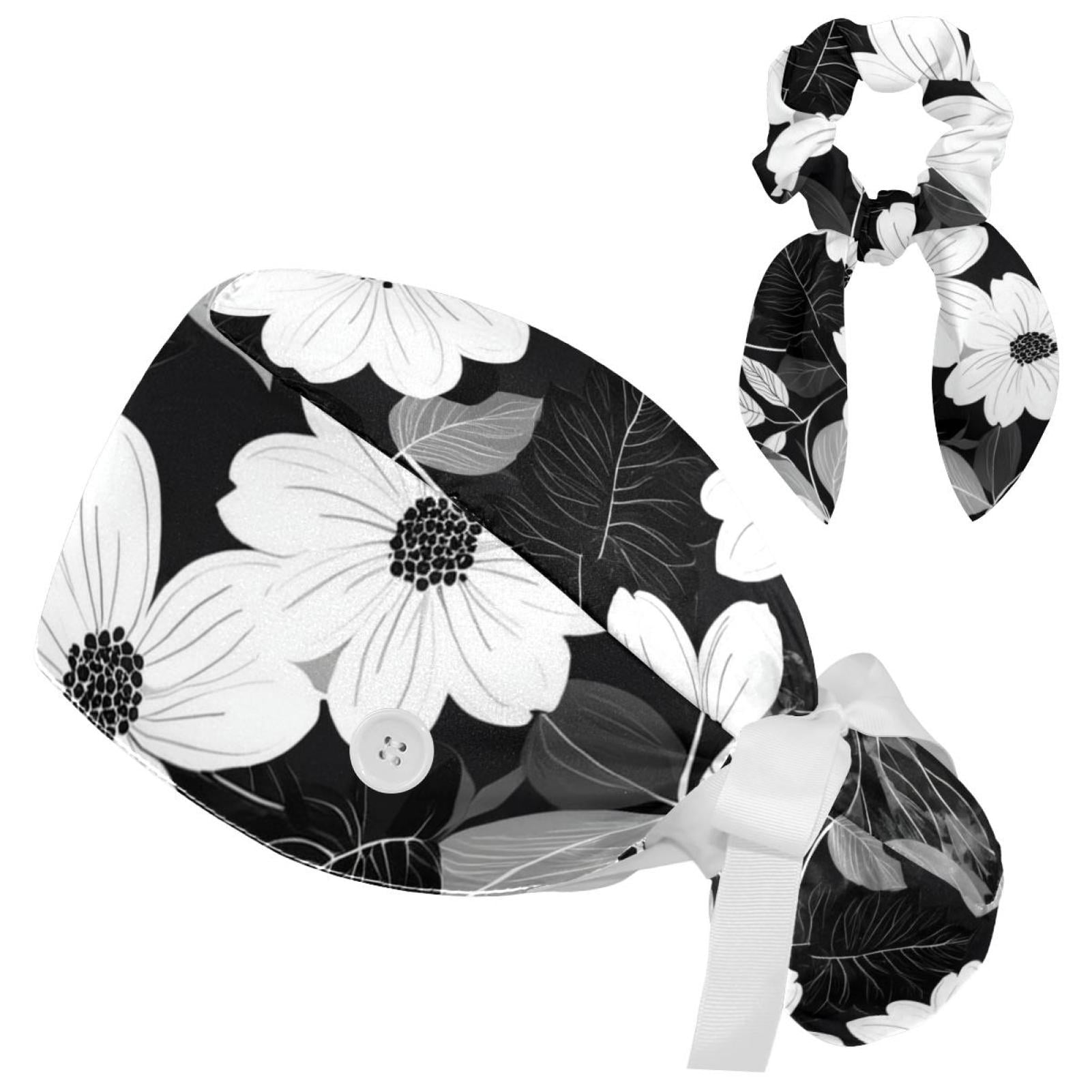 Tree Flowers Seamless Watercolourbouffant Scrub Caps Womenwomens Hats And Capsnurse Hat
