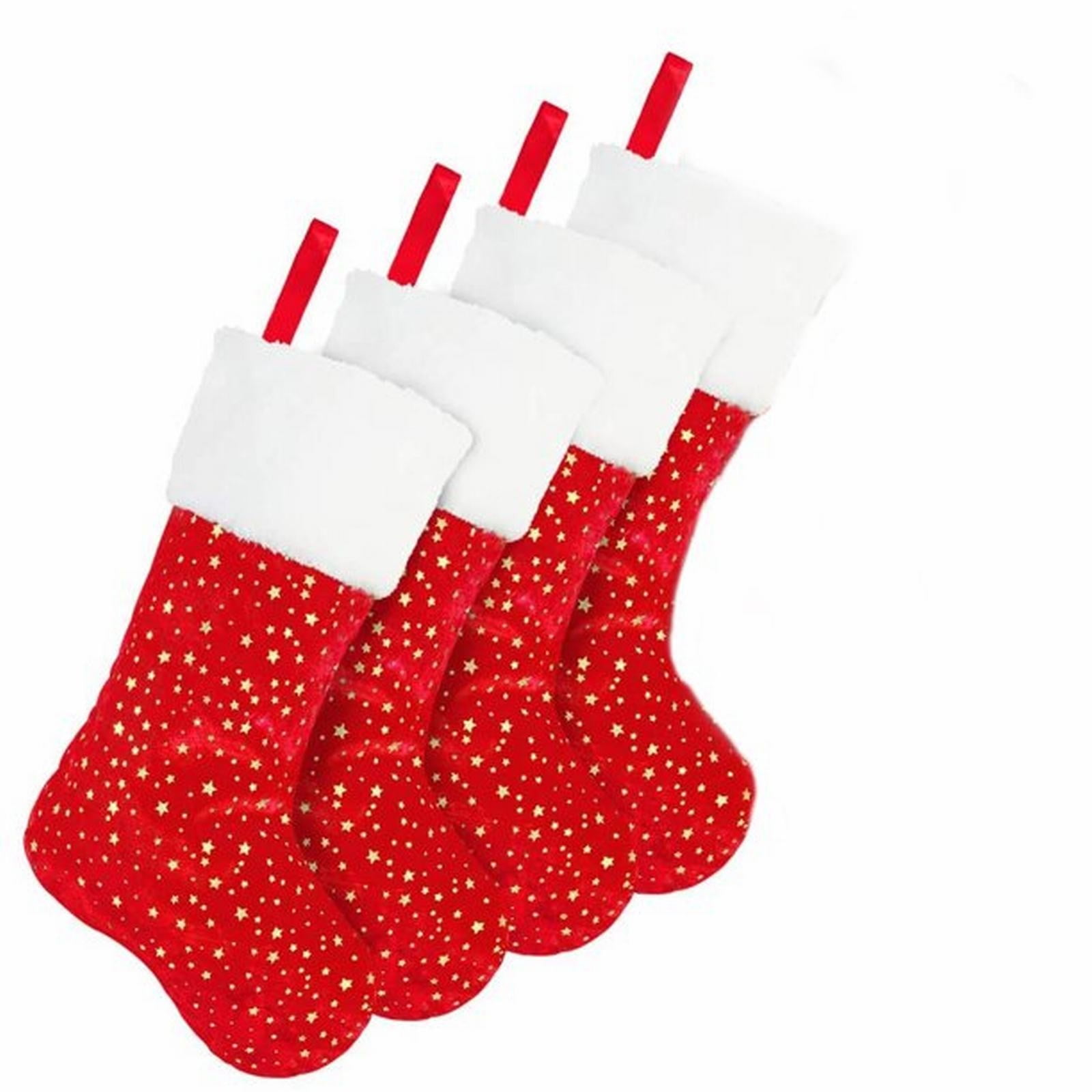 tree topper Hangs Christmas Stockings 4 Pack 18 Inches Golden Star With ...