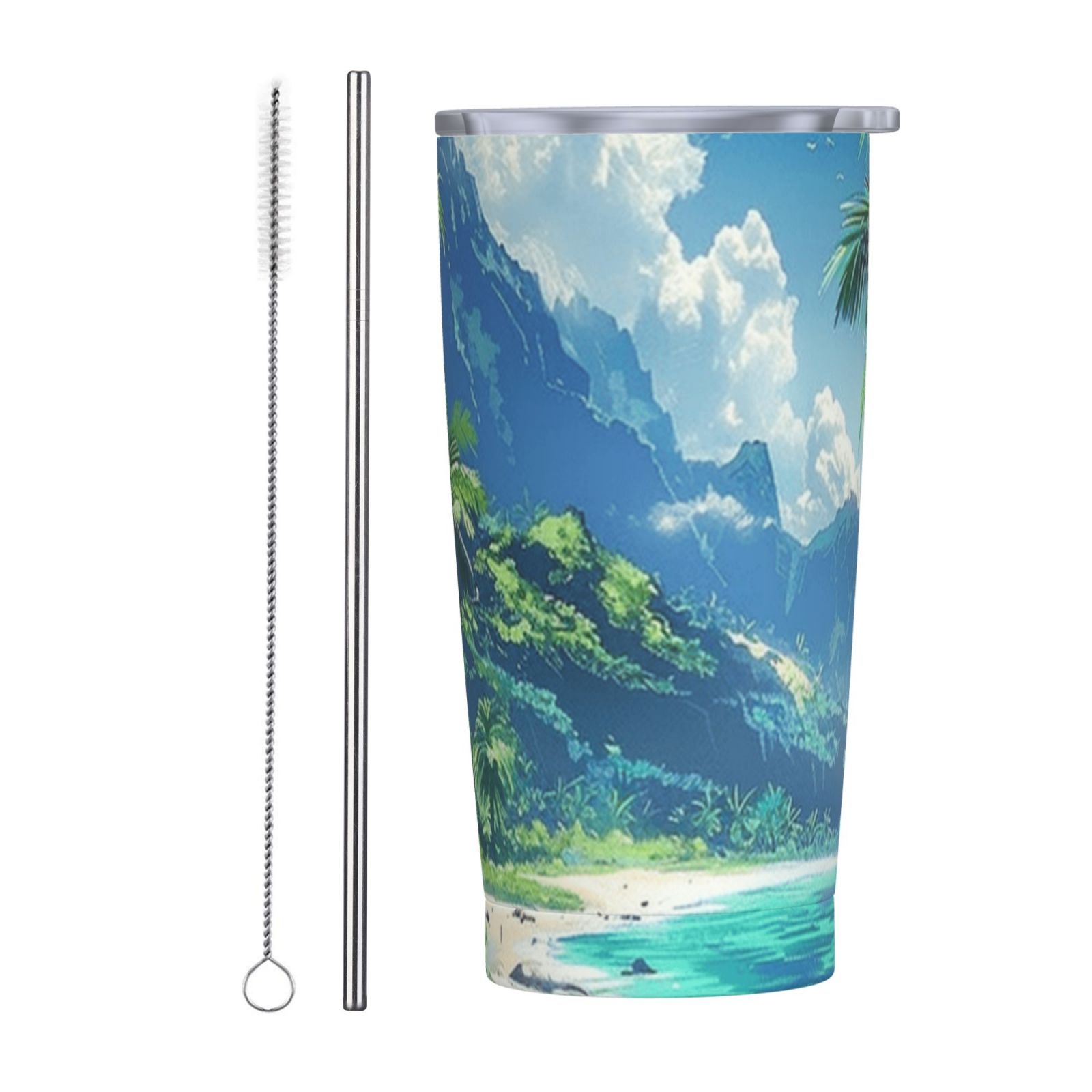 trees and mountains cup, 20 ounce car cup, stainless steel insulated ...