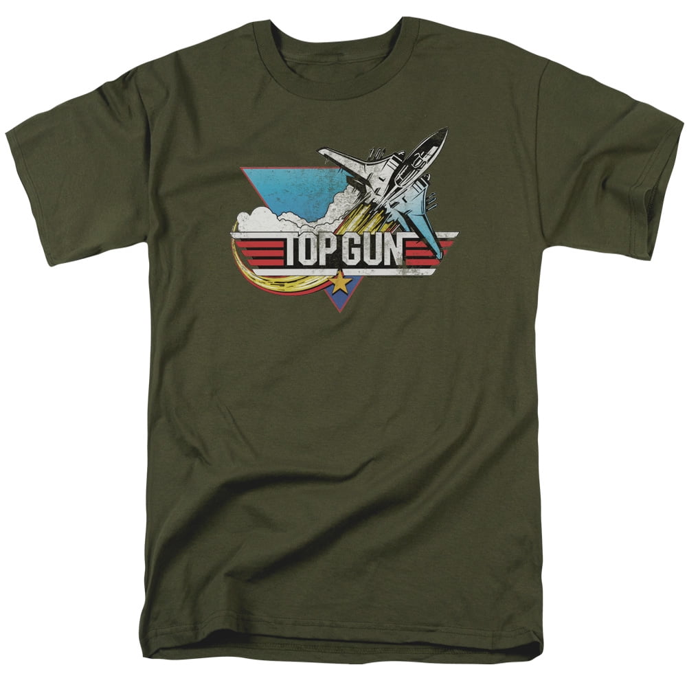 trevco men's top gun short sleeve t-shirt, military green, large ...