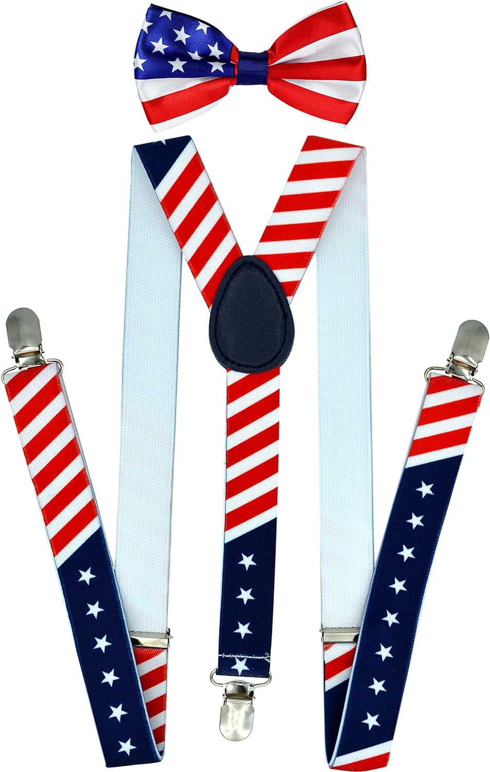 trilece Mens Bow Tie and Suspenders Set - Adjustable Wedding Tuxedo ...