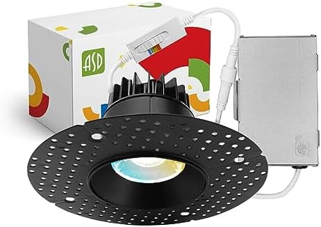 trimless 3 inch led recessed light, 12w 120v round commercial led ...