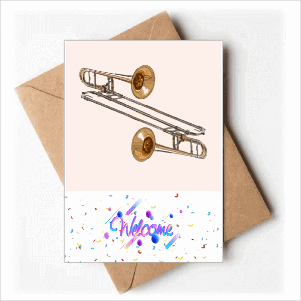 tromb wind classical music instrument Welcome Back Greeting Cards ...