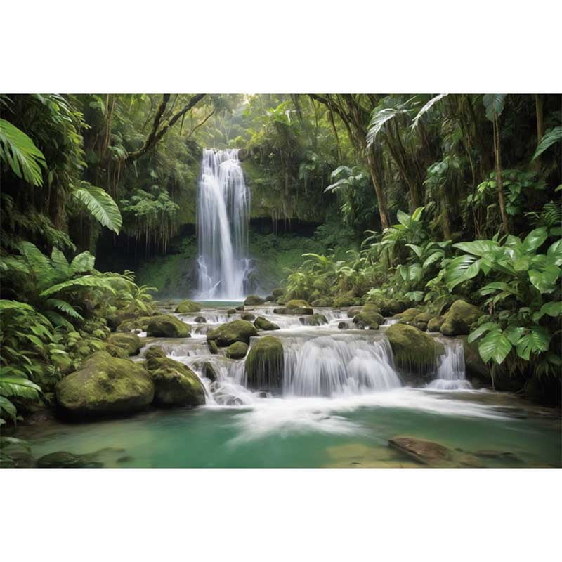 tropical Jungle Summer Gre Backdrop for Photography Natural Waterfall ...