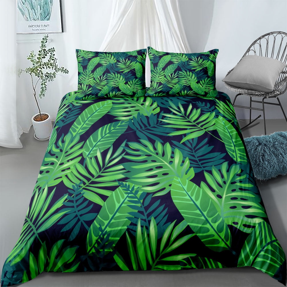 tropical plants 3d floral duvet cover set king queen double full twin ...