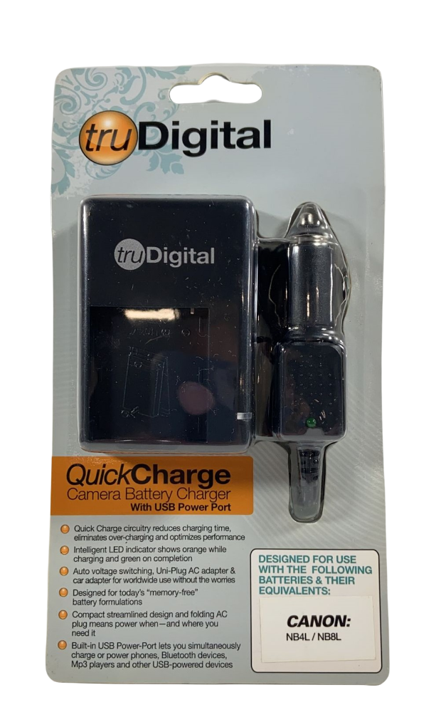 tru Digital Quick Charge Camera Battery Adapter w/ USB Port For Canon ...