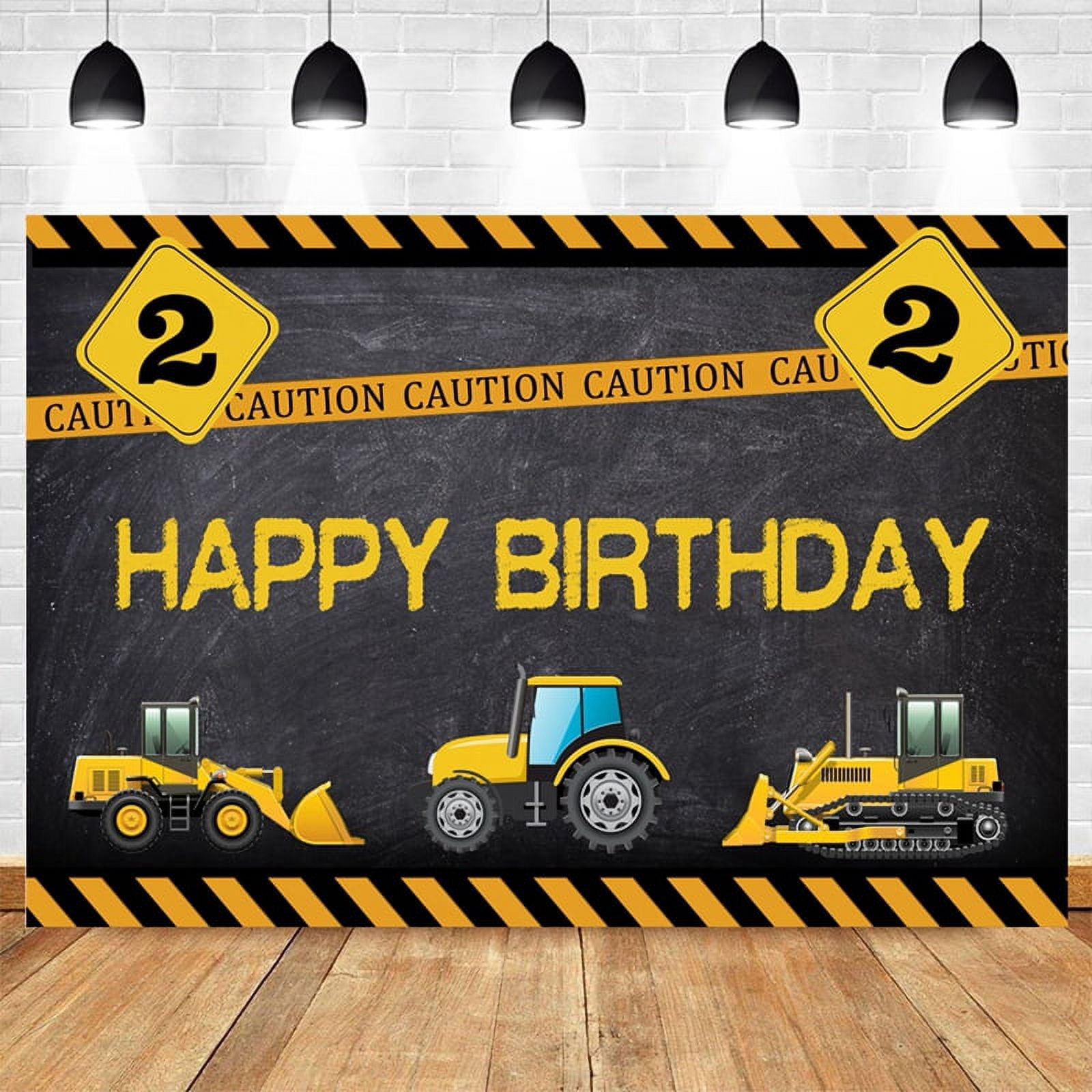 truction Engineering Vehicle Excavator Newborn Baby Shower Boy Birthday ...