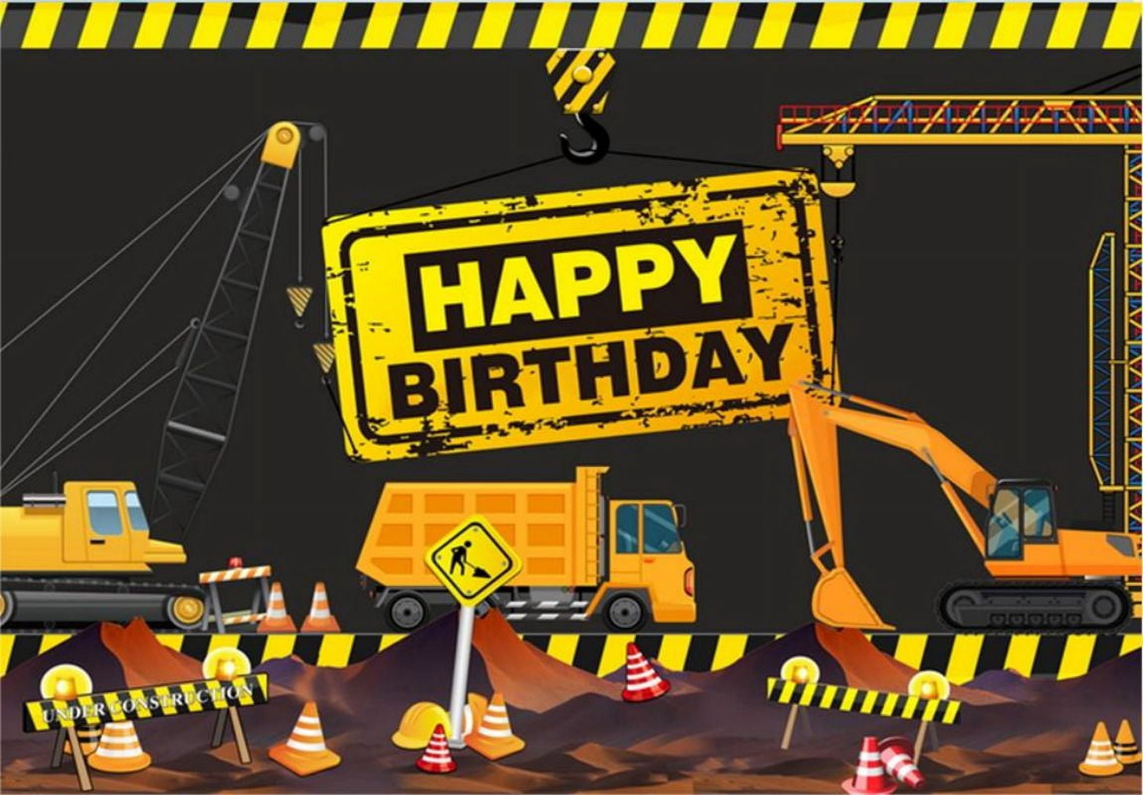truction Machinery Loader Background Photo Excavator Baby Shower Party ...