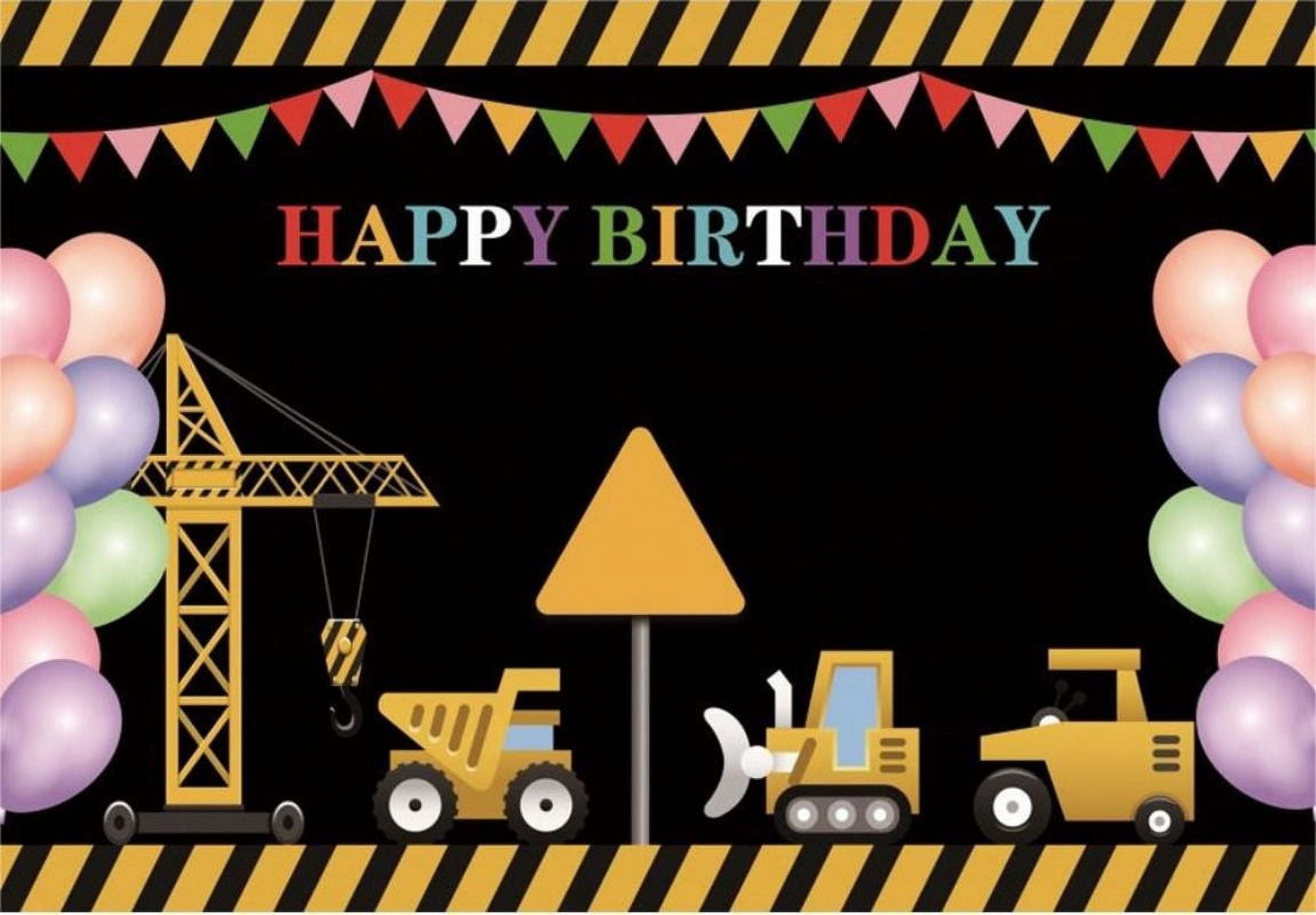 truction Machinery Loader Background Photo Excavator Baby Shower Party ...