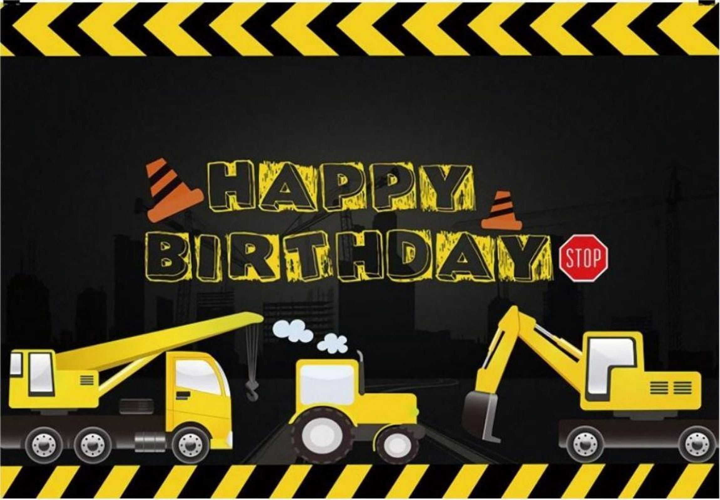 truction Machinery Loader Background Photo Excavator Baby Shower Party ...