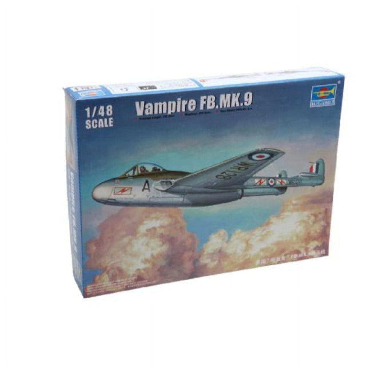 trumpeter mk.9 vampire fb. british fighter airplane model kit, scale 1/ ...