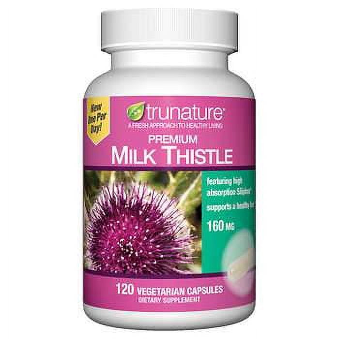 trunature Premium Milk Thistle 160 mg., 120 Vegetarian Capsules ...
