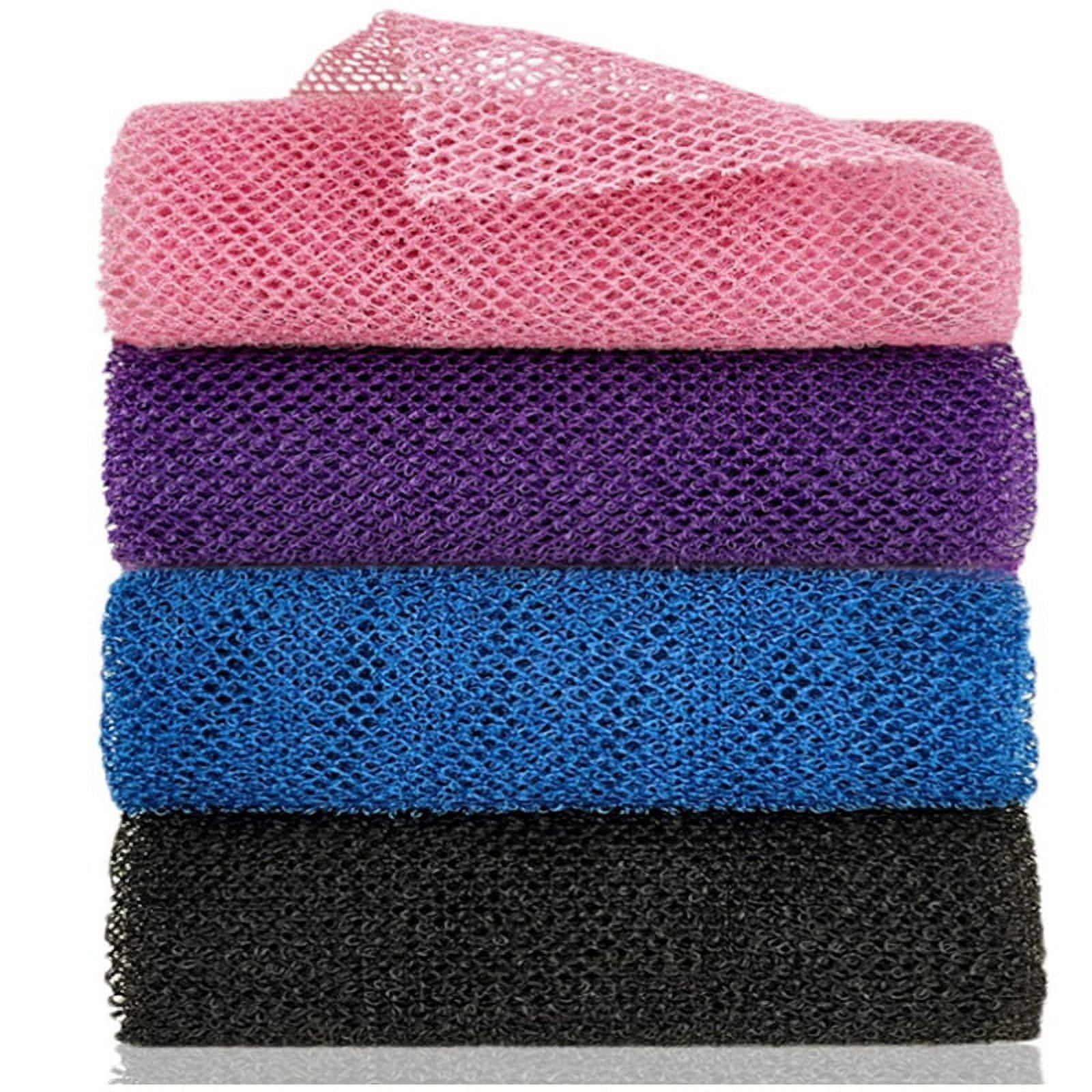Tsondianz 4pc African Net Sponge, Exfoliating Nylon Bath Scrubber, Long ...