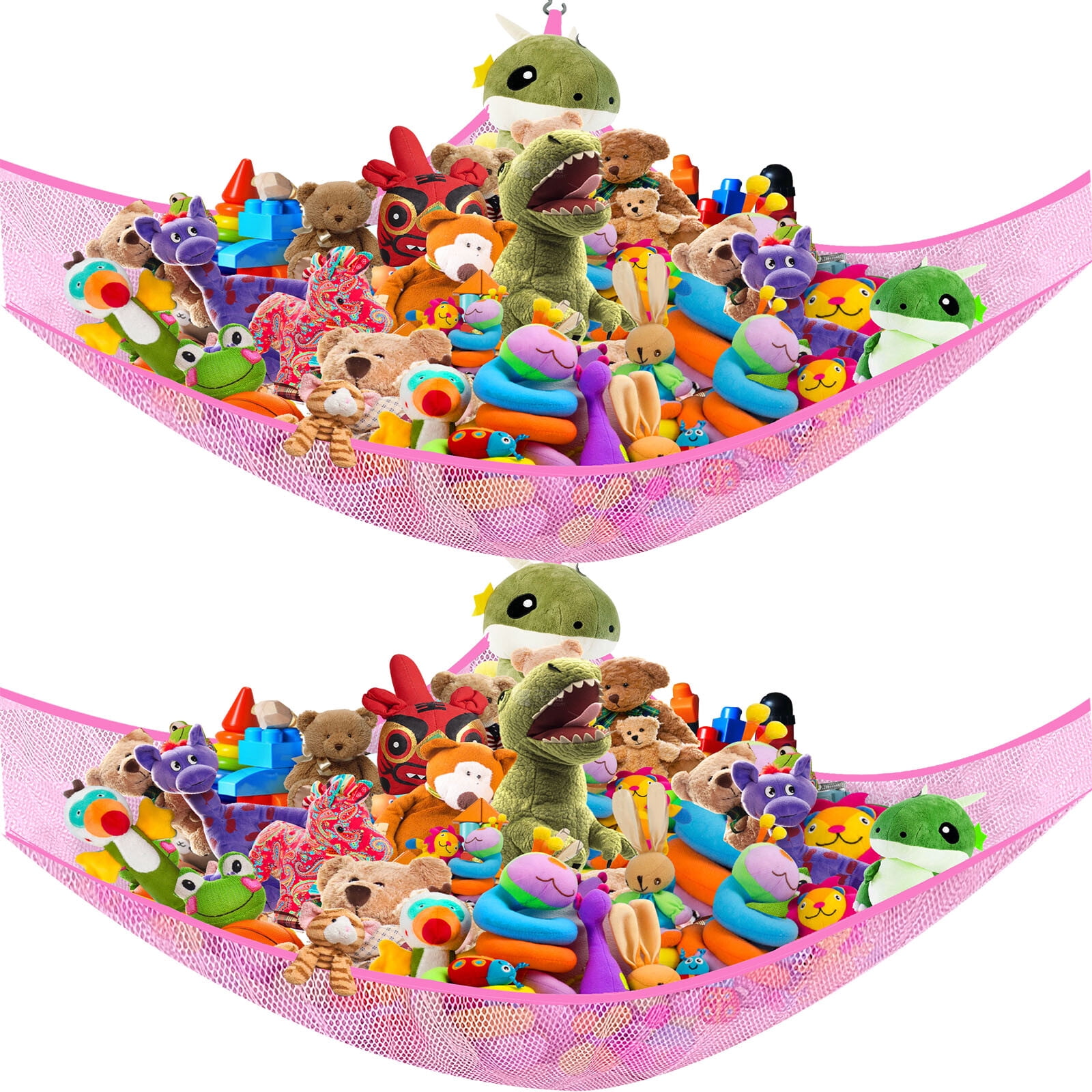 Homyfort Large 2-Pack Stuffed Animal Net Hammock for Plushie Toys ...