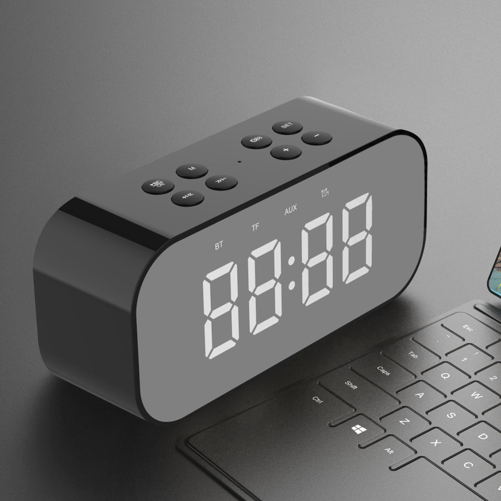 tumgatte Alarm Clock Bluetooth Speaker High Power Portable Column for ...