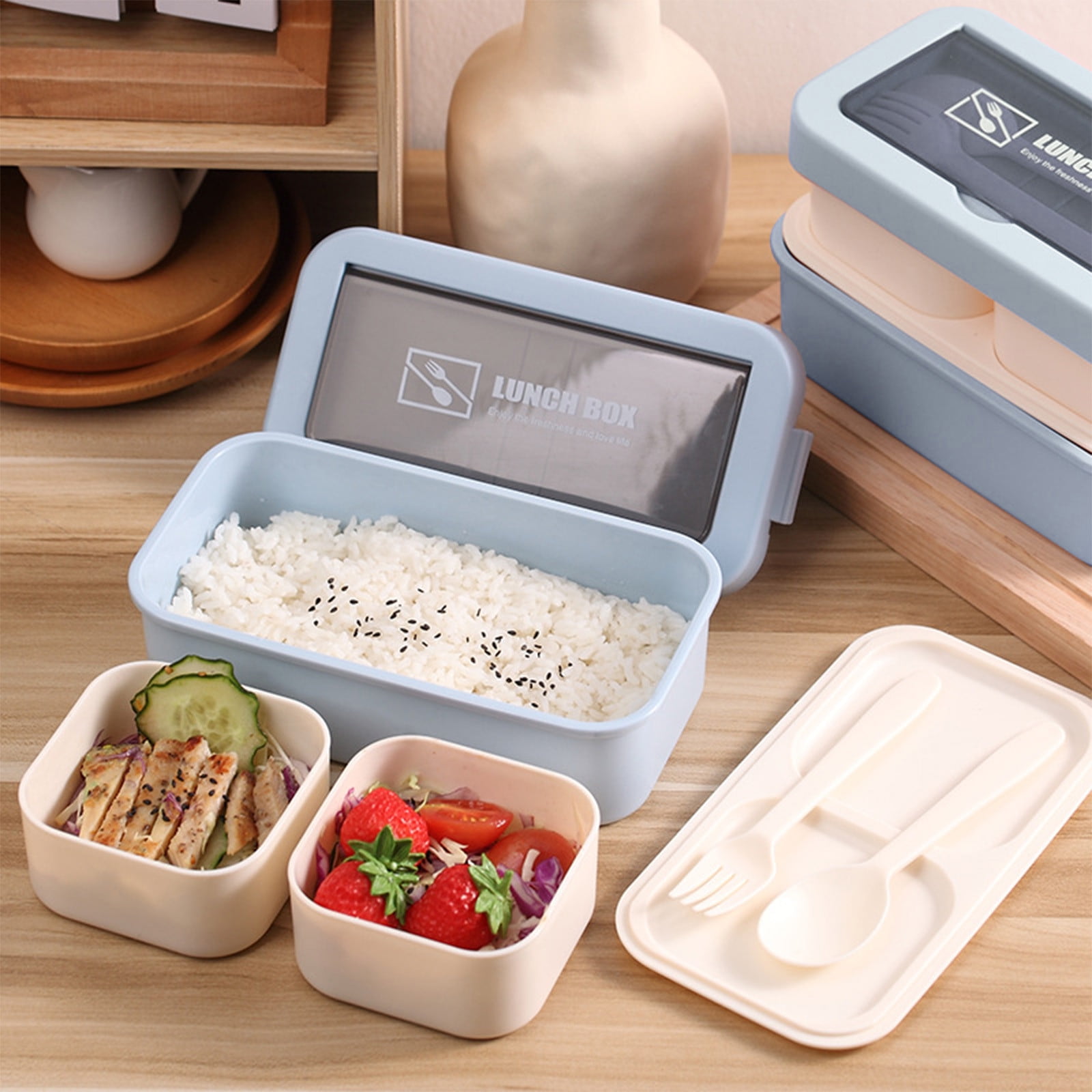 tumgatte Bento Box Lunch Containers for Work Leak-Proof with 3 ...