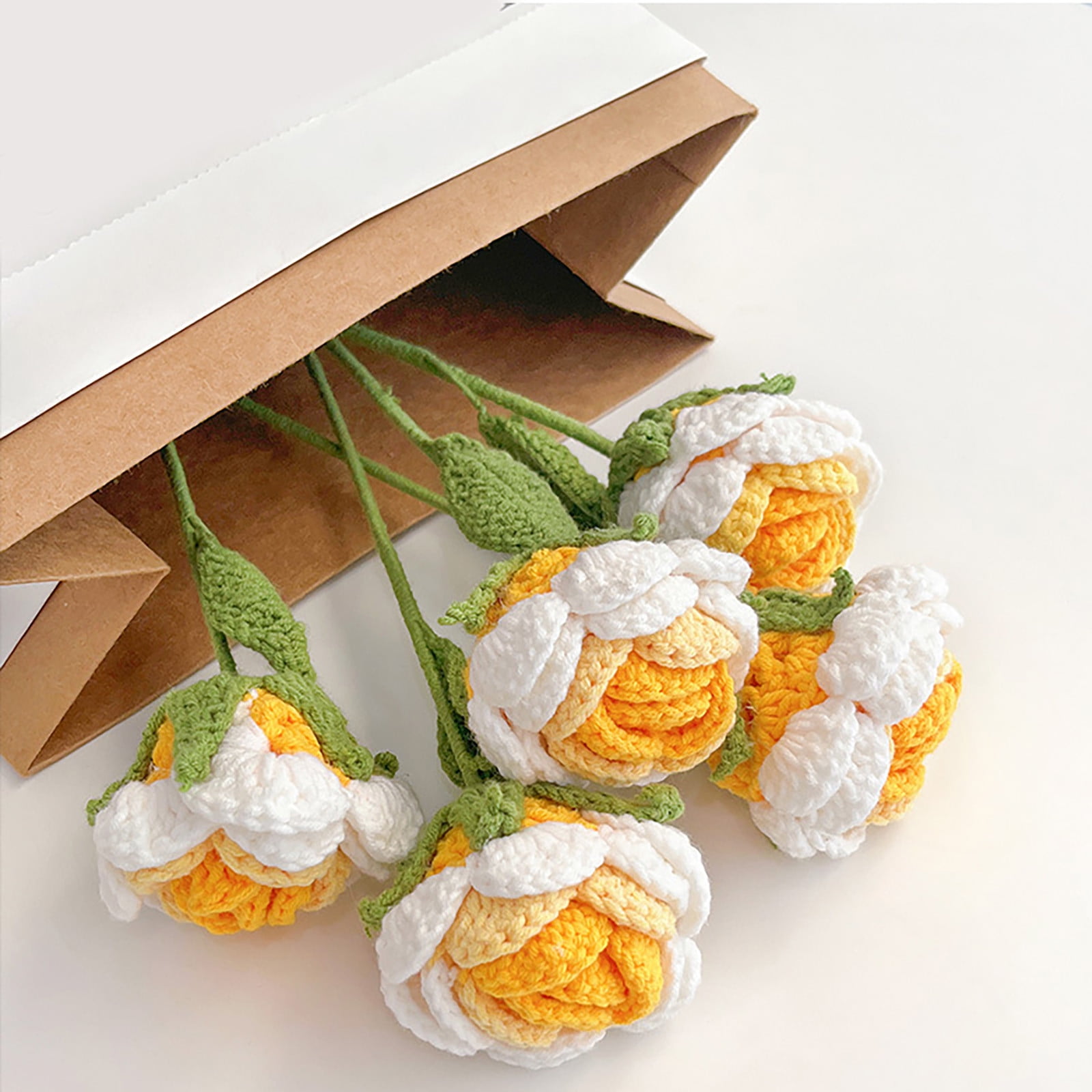 tumgatte Handwoven Eternal Flower Gradual Rose Imitation Flower Woolen ...