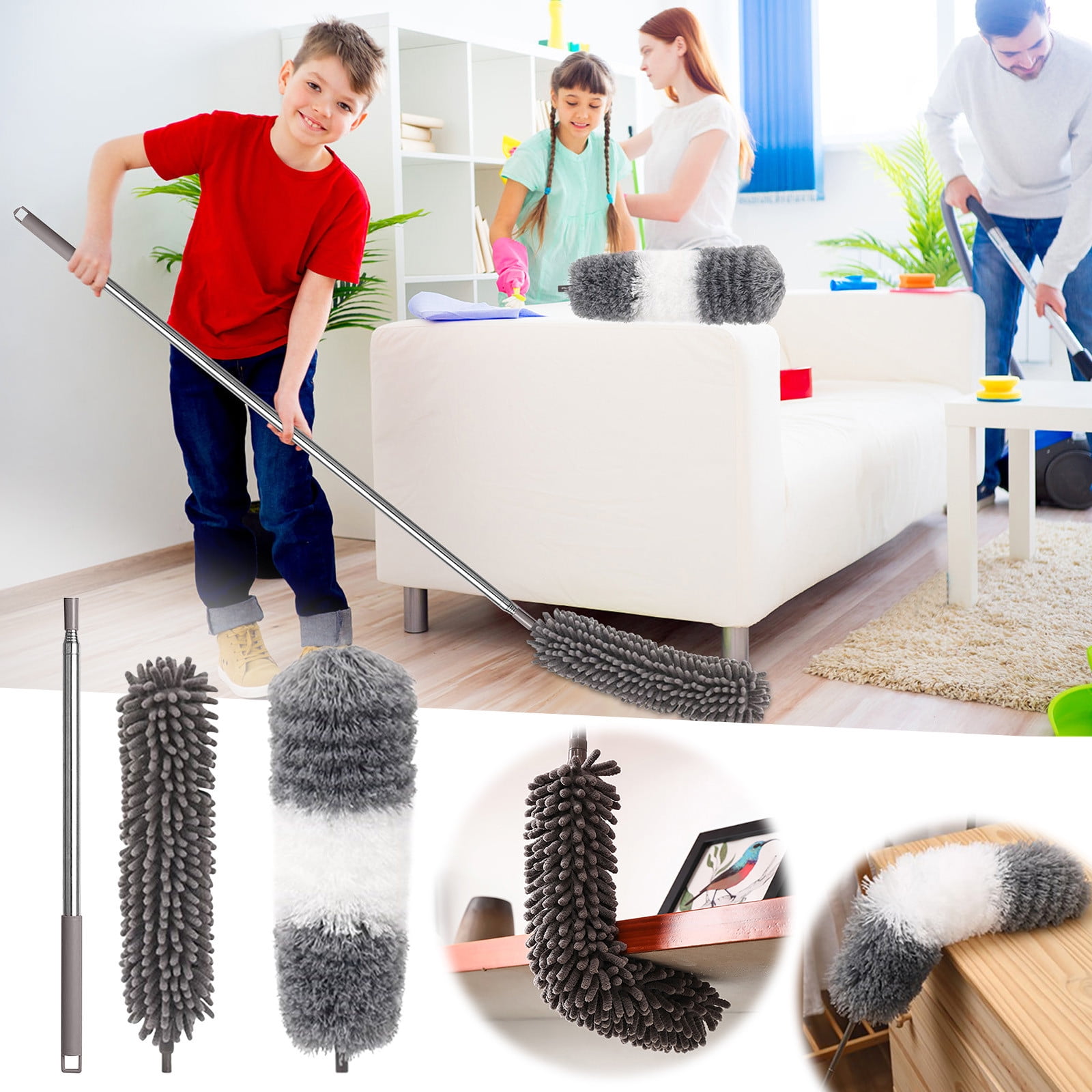 tumgatte Microfiber Duster 100 Inch Telescopic Washable Detachable ...