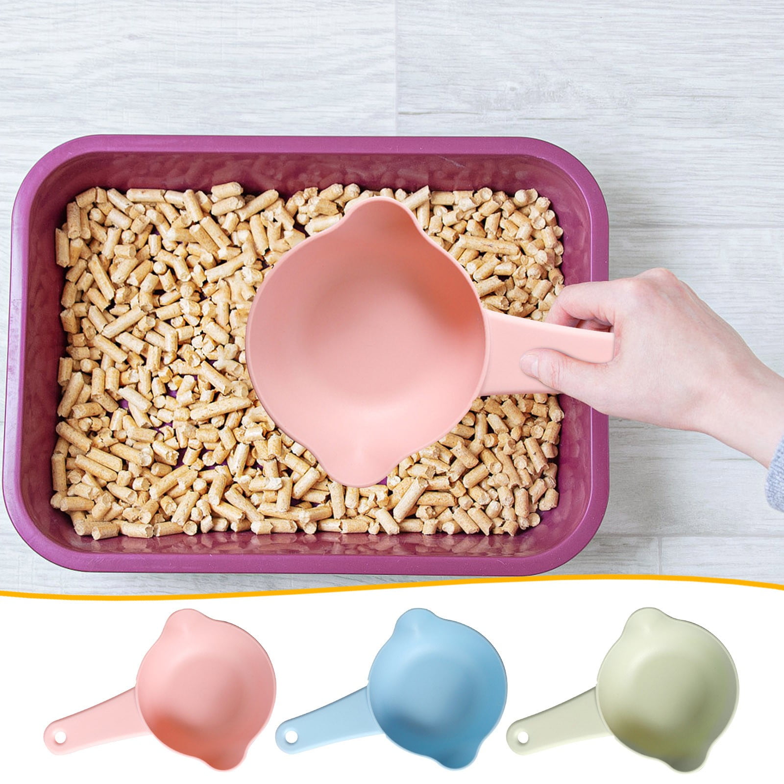 tupukom Pet Savings Cat Litter Scoop with Long Handle Fast Sifting Cat ...