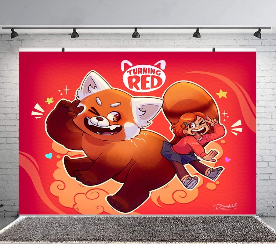 turning red Backdrop Banner Party Supplies Poster Movie Theme ...