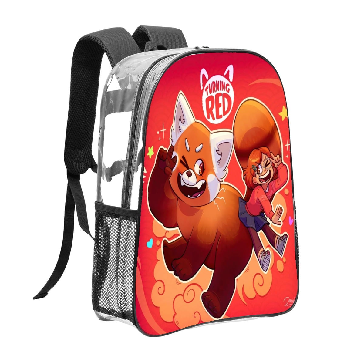 turning red Pattern Transparent Backpack Lightweight And fashionable ...