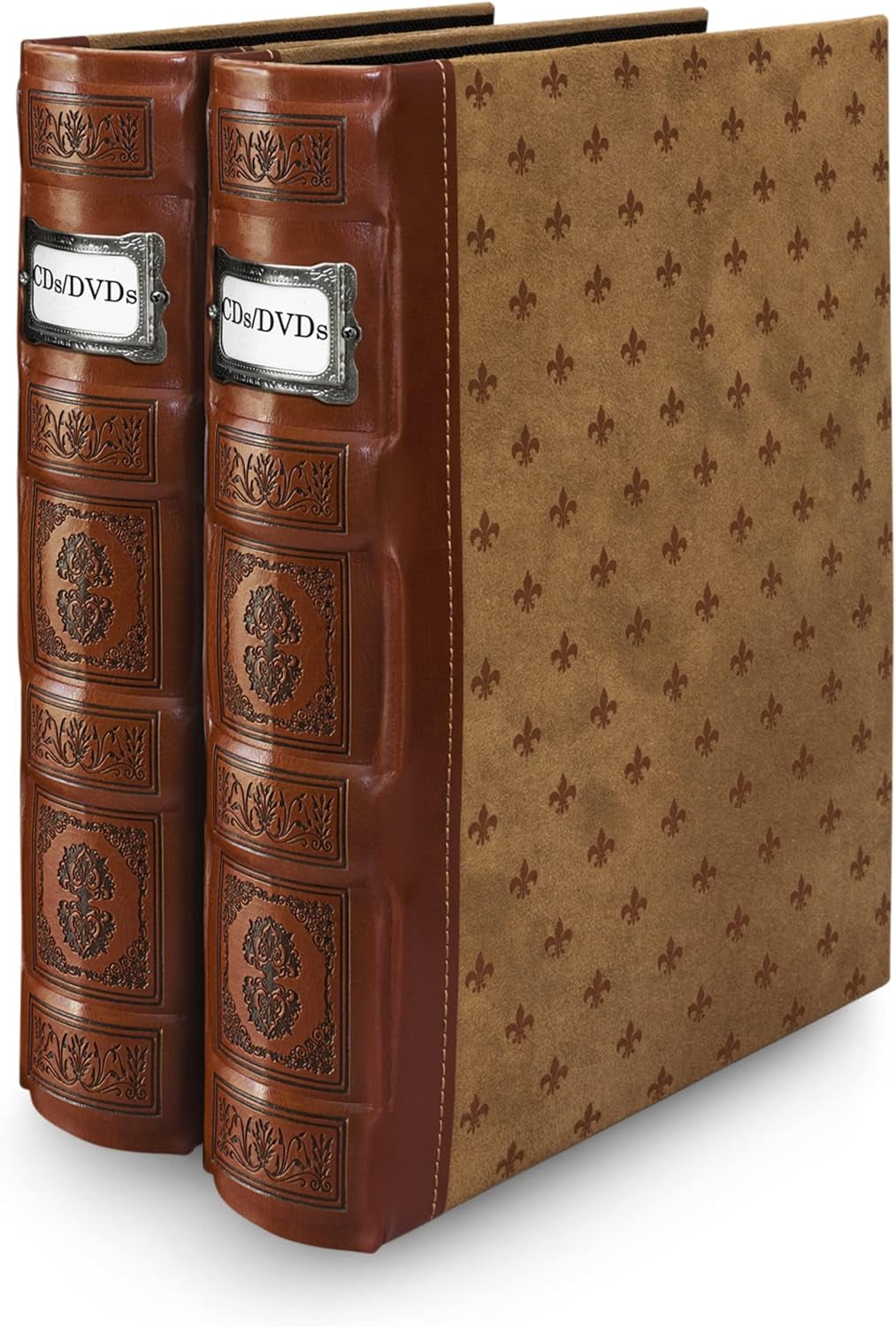 tuscany cd/dvd storage binder set - leather - 96-disc capacity ...