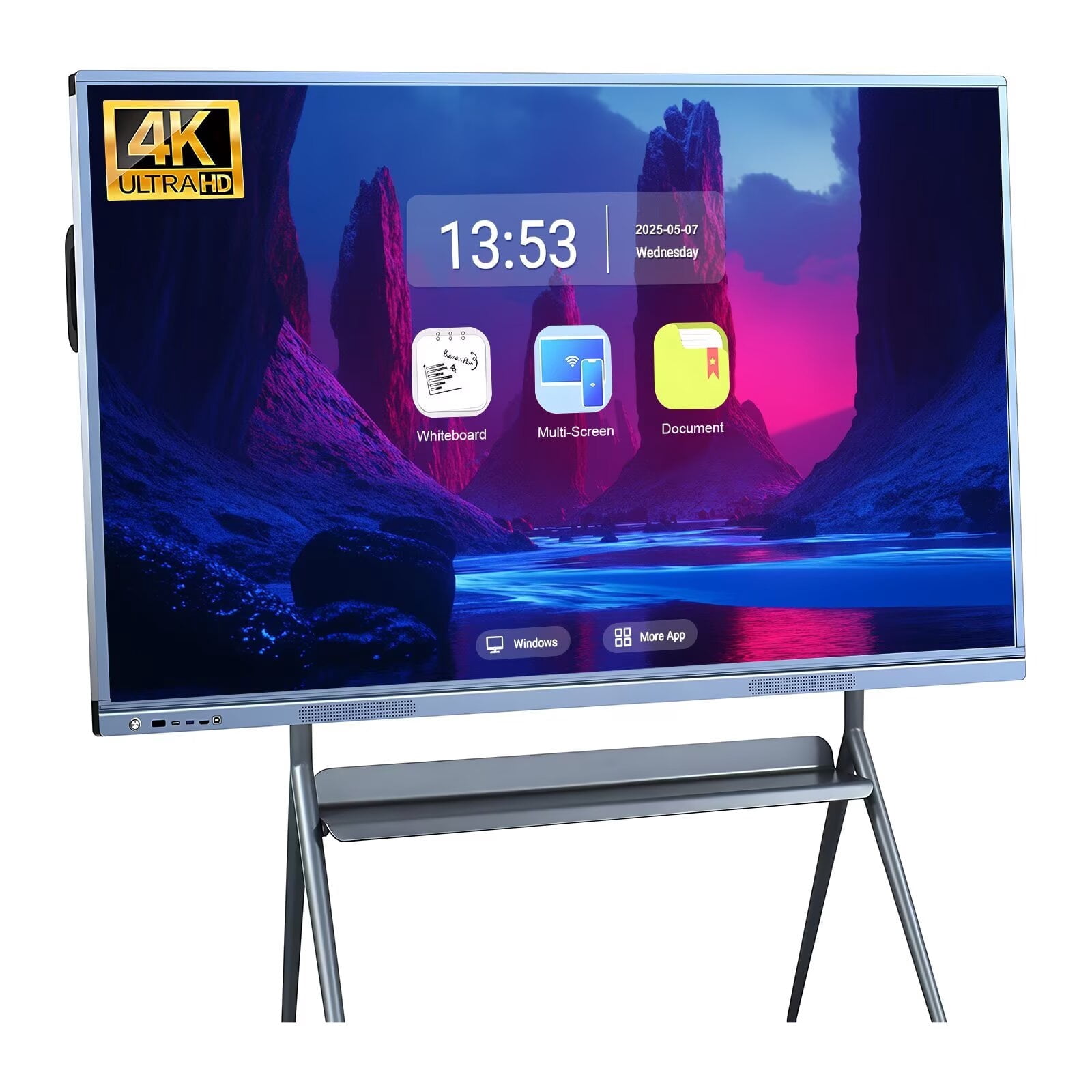 OmninexHub TV Stand, Height Adjustable Shelf Rolling Floor TV Cart for ...