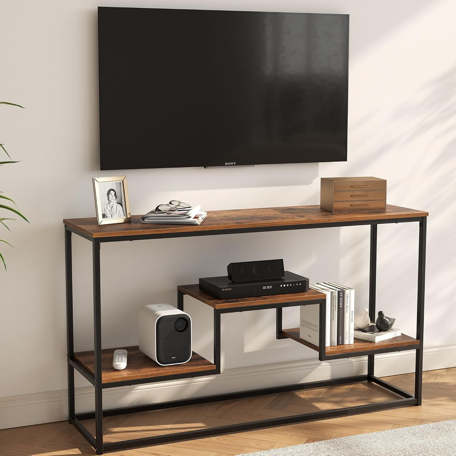 tv stand for tvs up to 65 inch, tv console table with 3-tier open ...