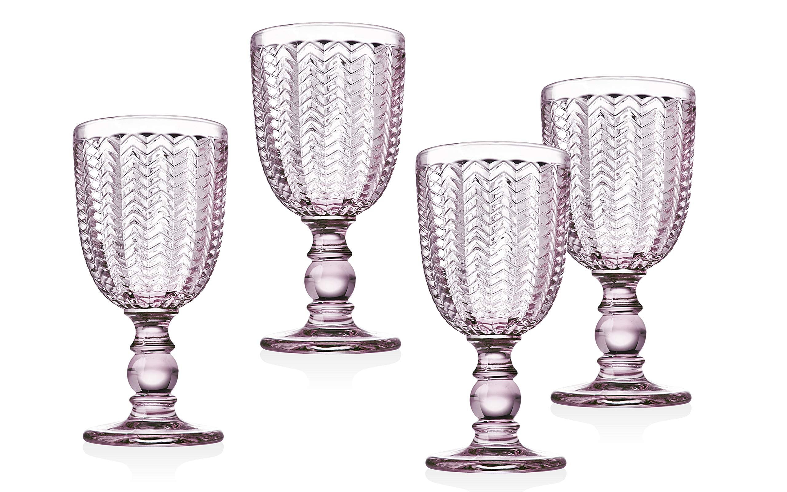 Godinger Twill White Wine Goblet Beverage Glass Cup Rose Pink 6oz, Set ...