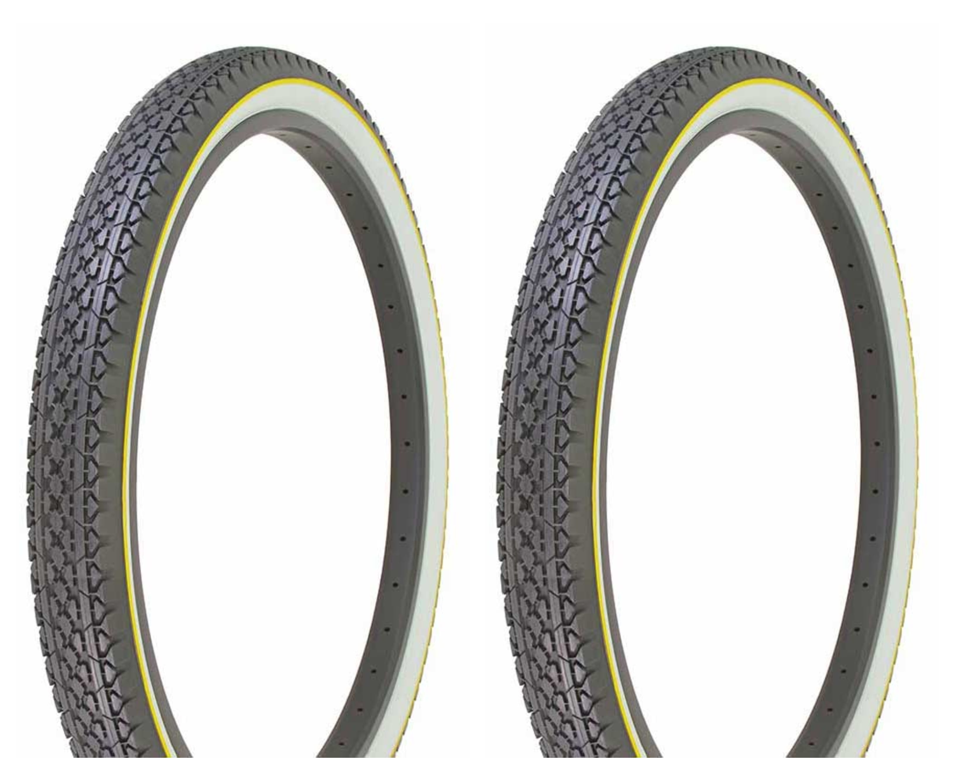 Duro Heavy Duty Diamond 26 x 2.125 Black/White Side Wall Yellow Line ...