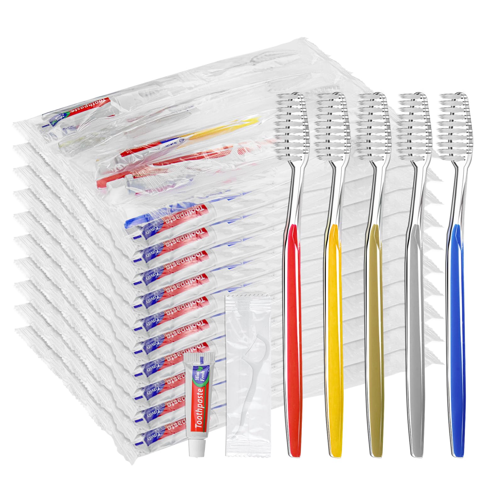 twoworld Disposable Toothbrushes with DHF10 Toothpaste and Dental Floss ...