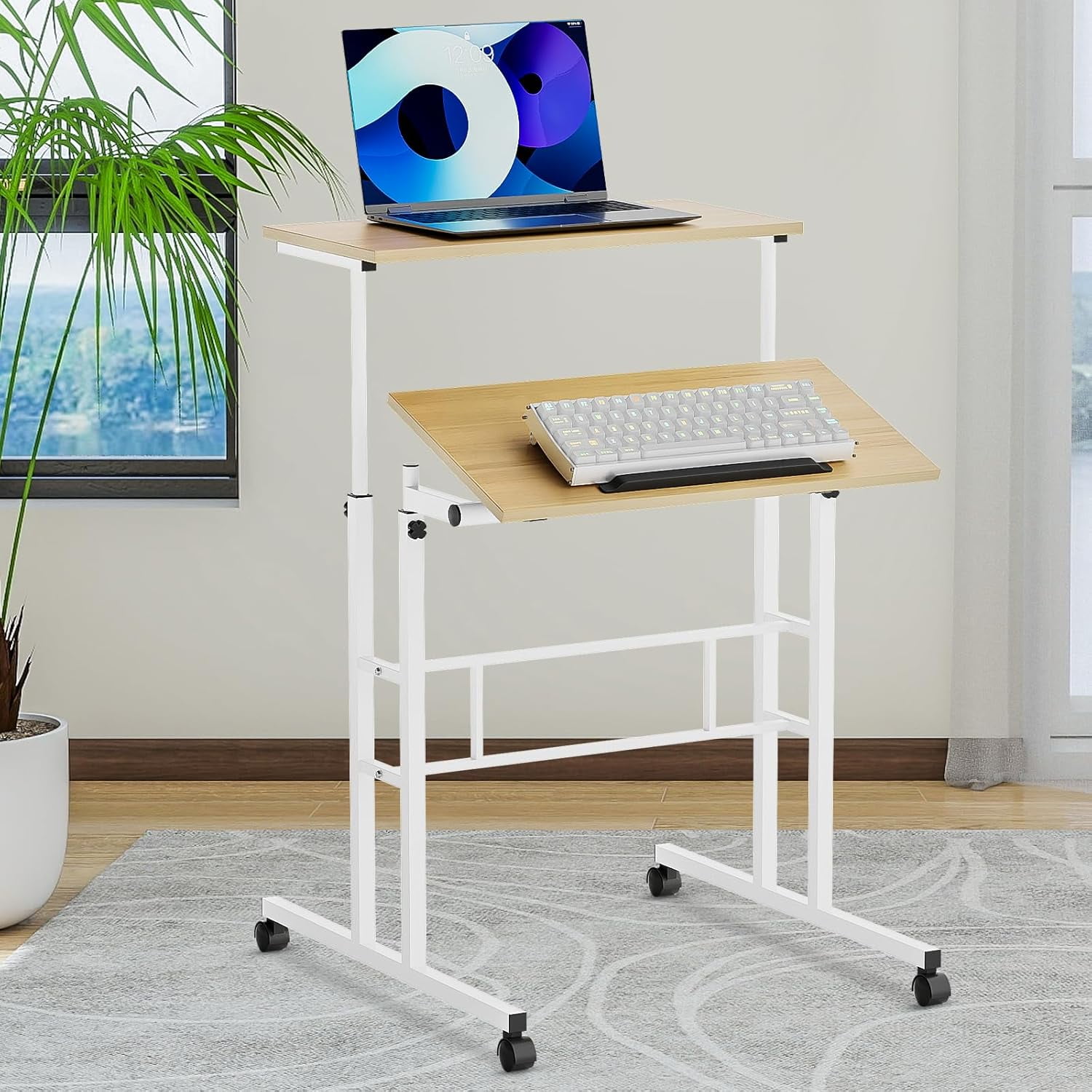 tyghvaz Small Standing Adjustable Height and Angle Computer Laptop Sit ...
