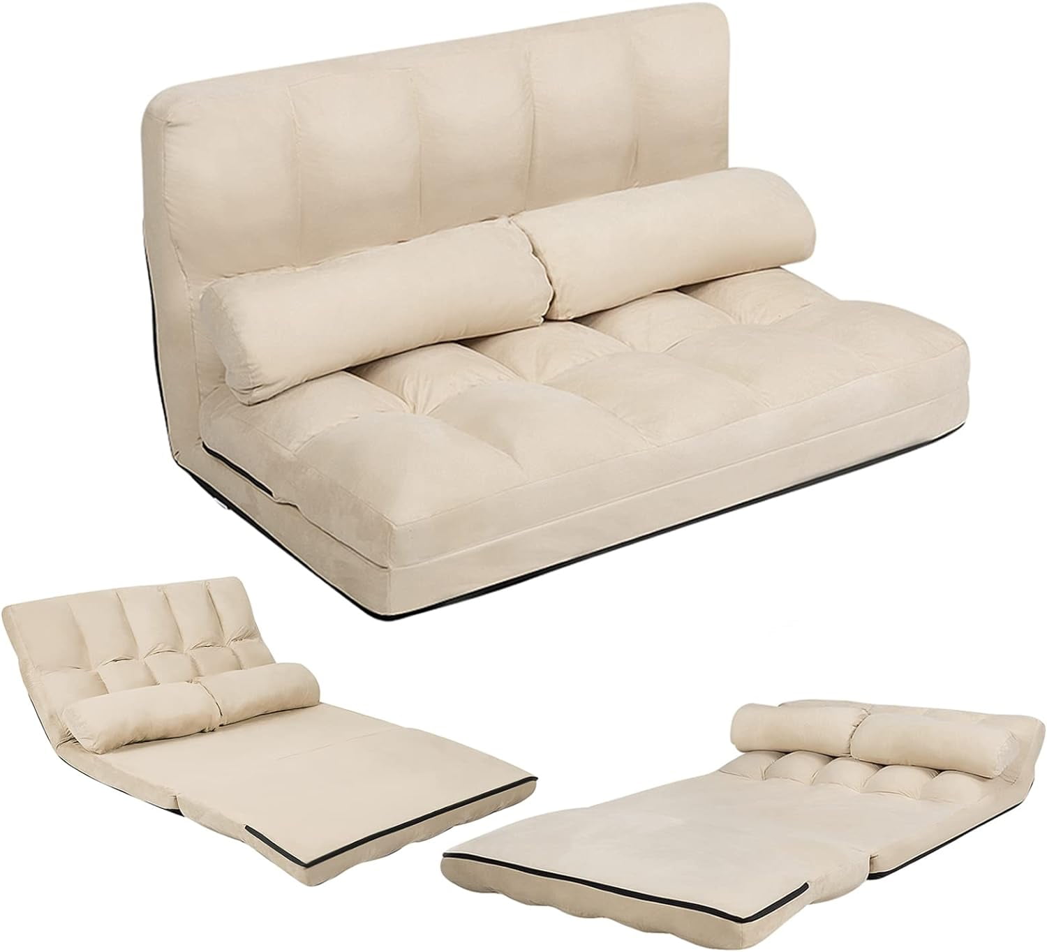 tygvfci Adjustable Floor Sofa Bed Foldable Lazy Sofa Sleeper with 6 ...