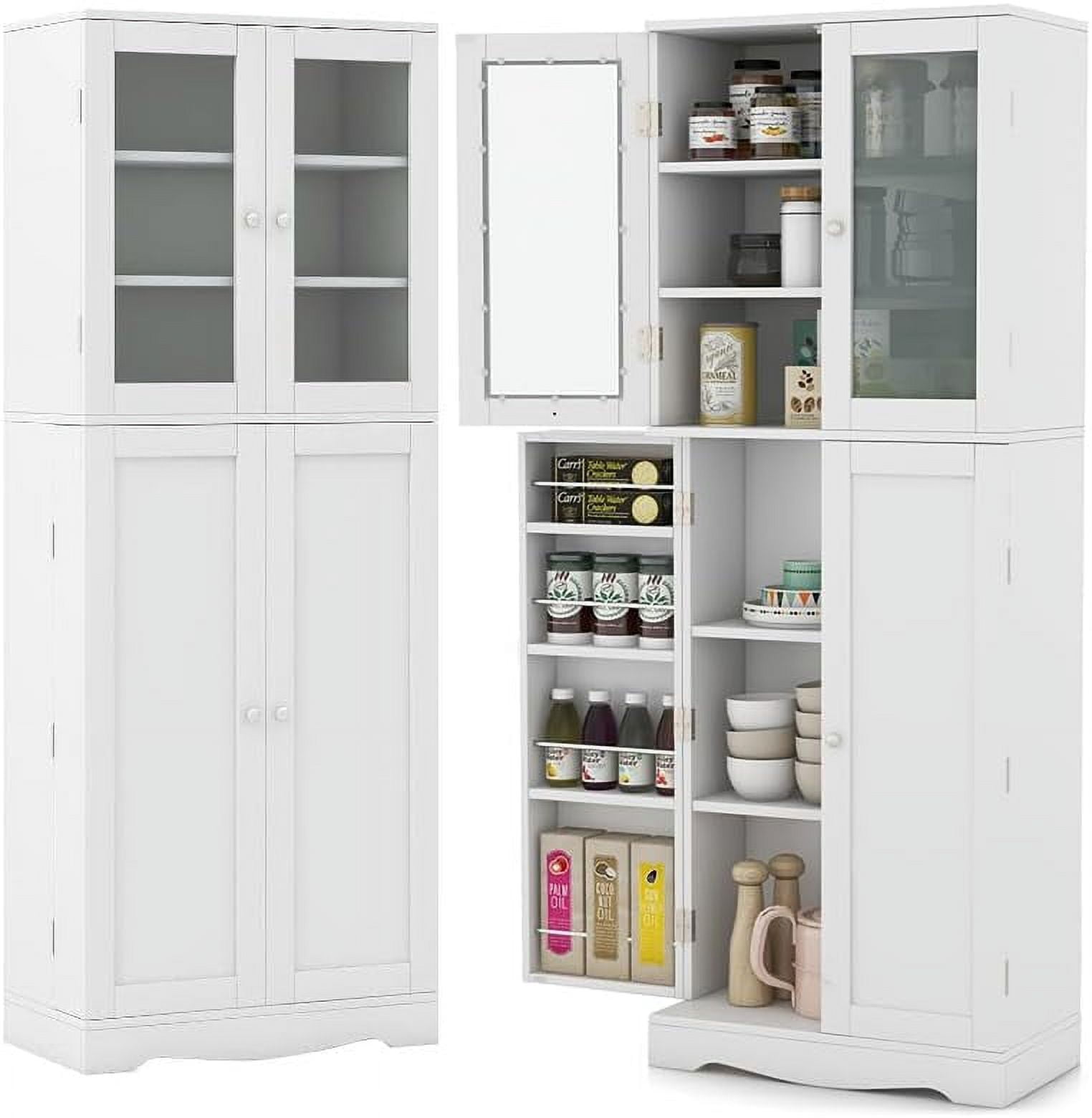 tygvhux 63.5" Tall Pantry Storage Cabinet Freestanding Food Storage ...