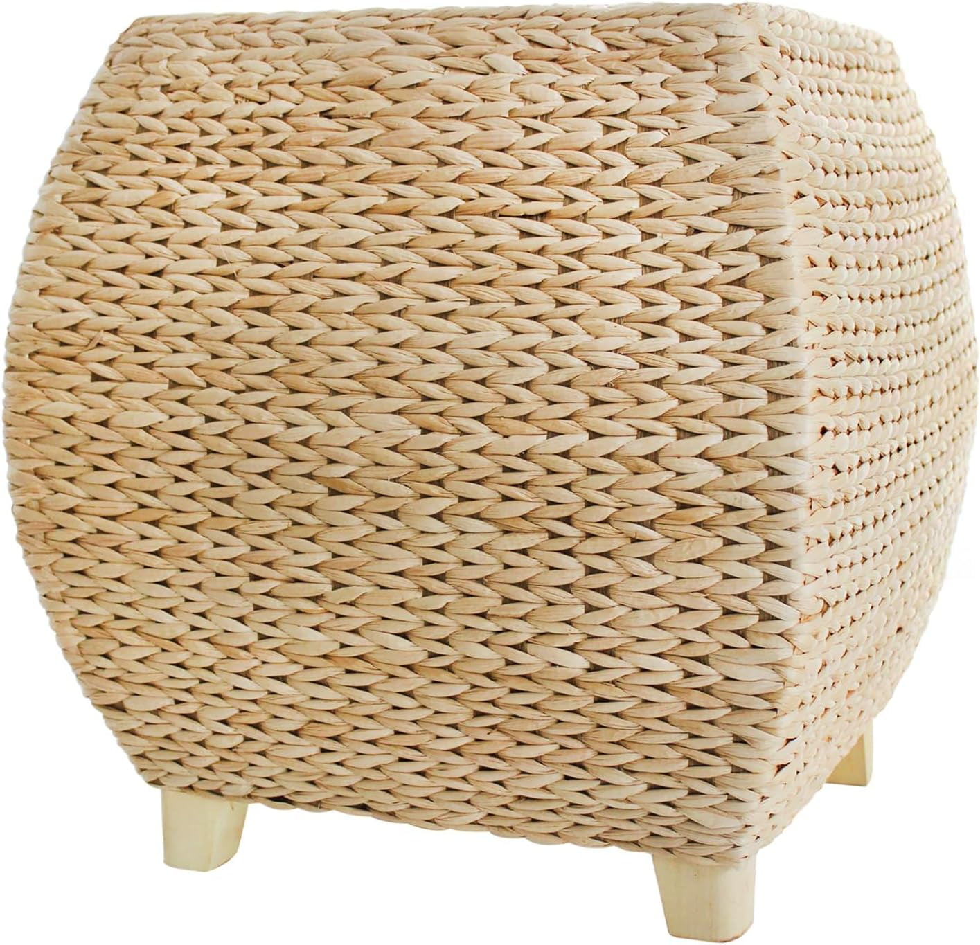 tygvhux Poufs Ottoman Hand Woven Natural Braided Cattail Ottomans Pouf ...