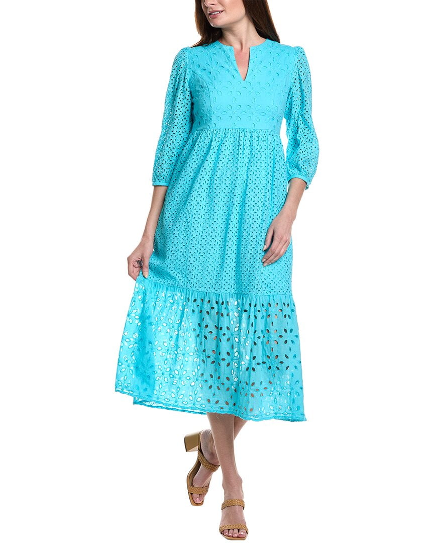 tyler böe womens Isador Eyelet Midi Dress, xs, Blue - Walmart.com